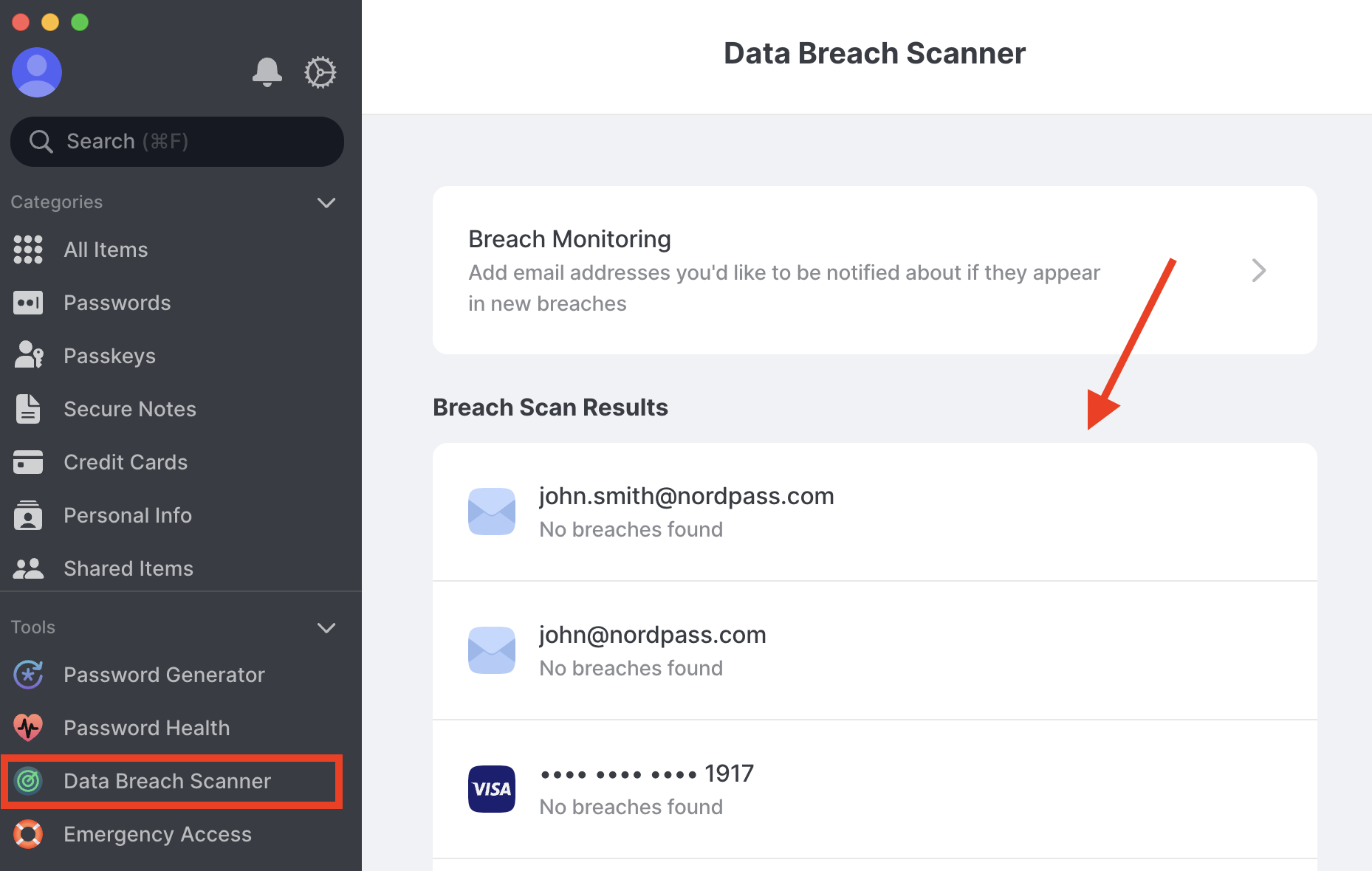 Data Breach Scanner – NordPass