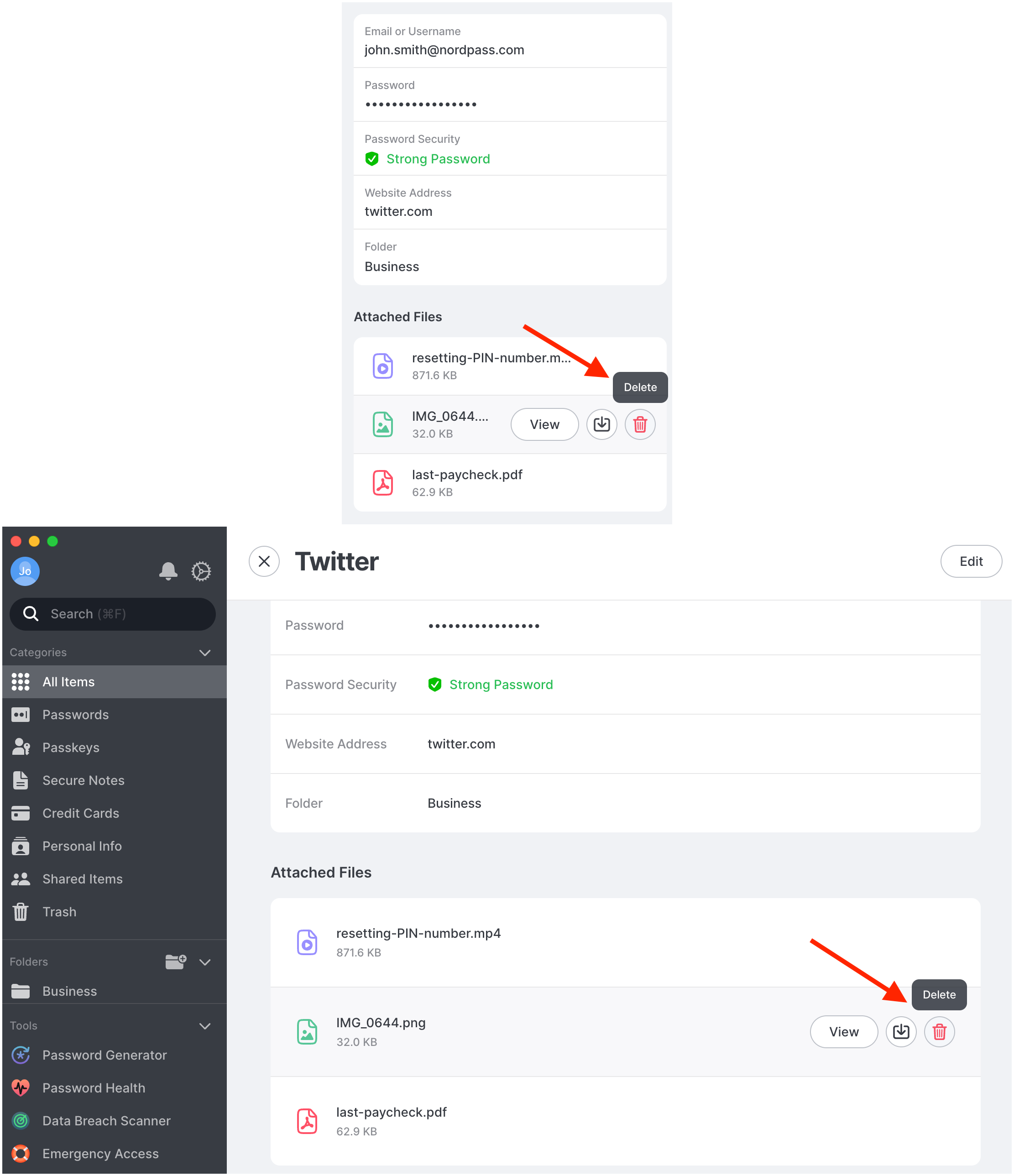Attach files to NordPass items – NordPass