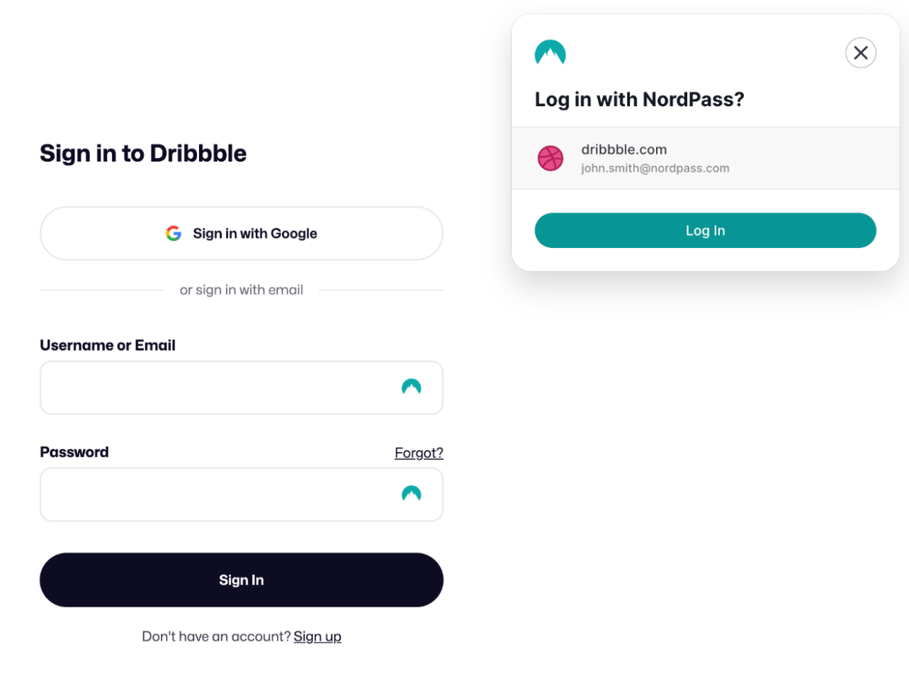 NordPass login options – NordPass