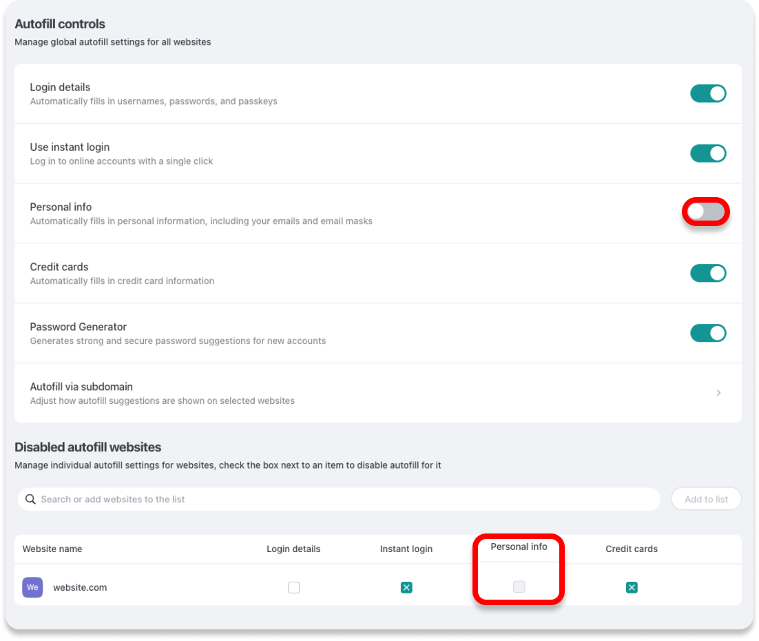 How to disable autofill and autosave – NordPass