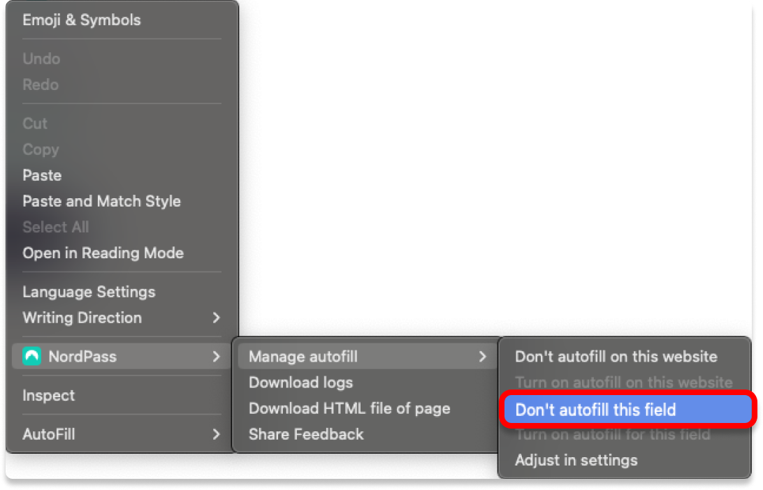 How to disable autofill and autosave – NordPass