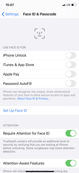 iOS biometric lock with Face ID – NordPass