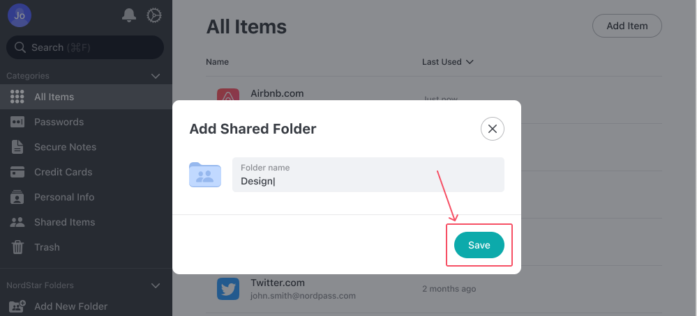 Shared Folders – NordPass